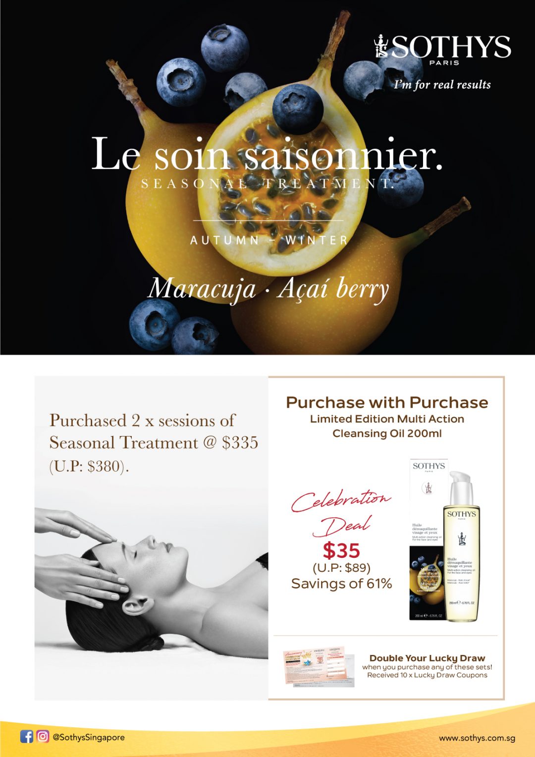 Purchased 2x Sessions of Seasonal Treatment@$335 - SOTHYS